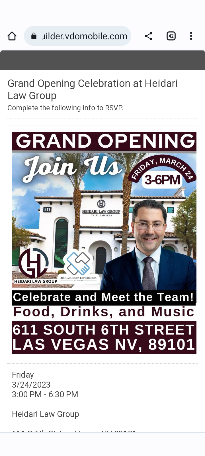 Heidari Law Group and Abogados Con Experiencia Offer an Open House ...
